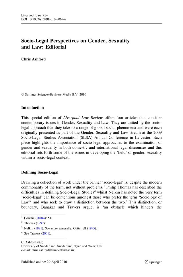 Ashford socio legal perspectives | PDF