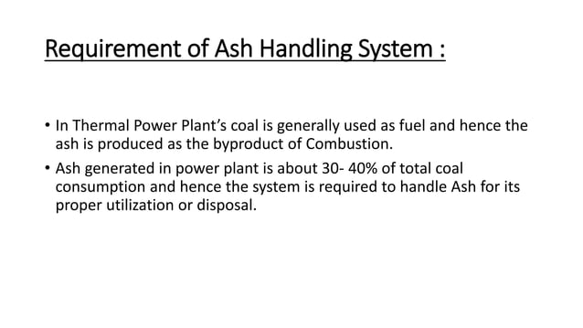 Ash Handling Power Plant System | PPTX | Chemistry | Science