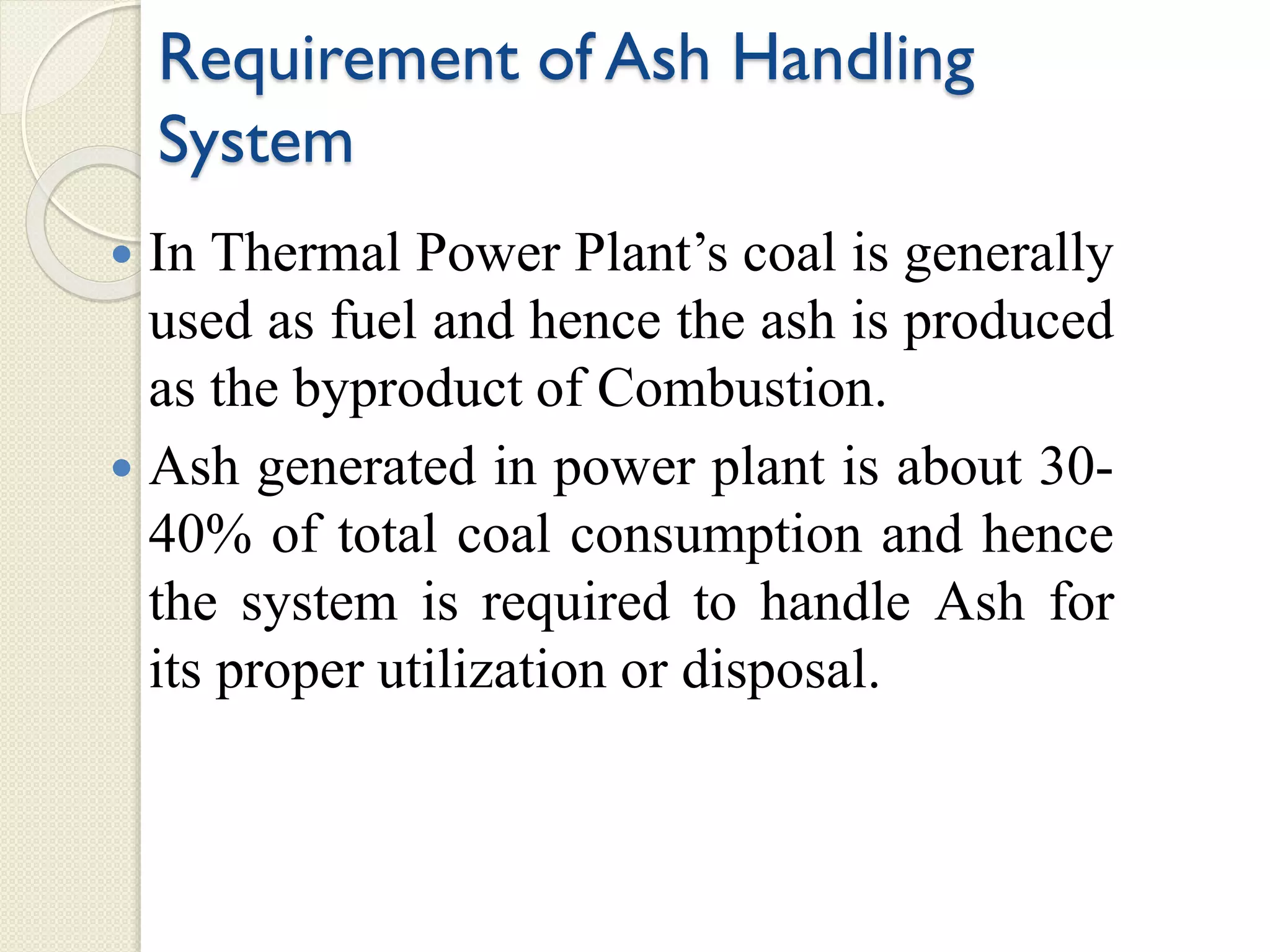 Ash Handling System of a Thermal Power Plant | PPTX