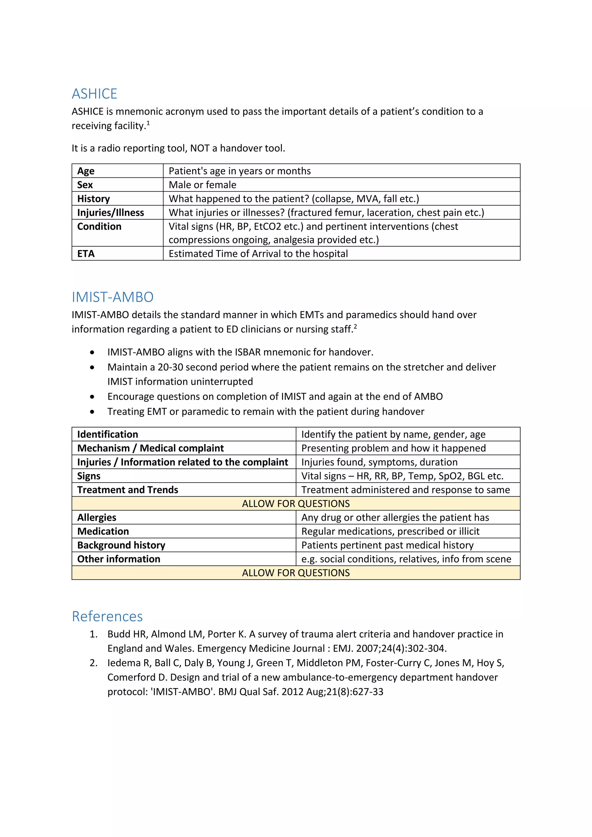 ASHICE and IMISTAMBO Overview | PDF