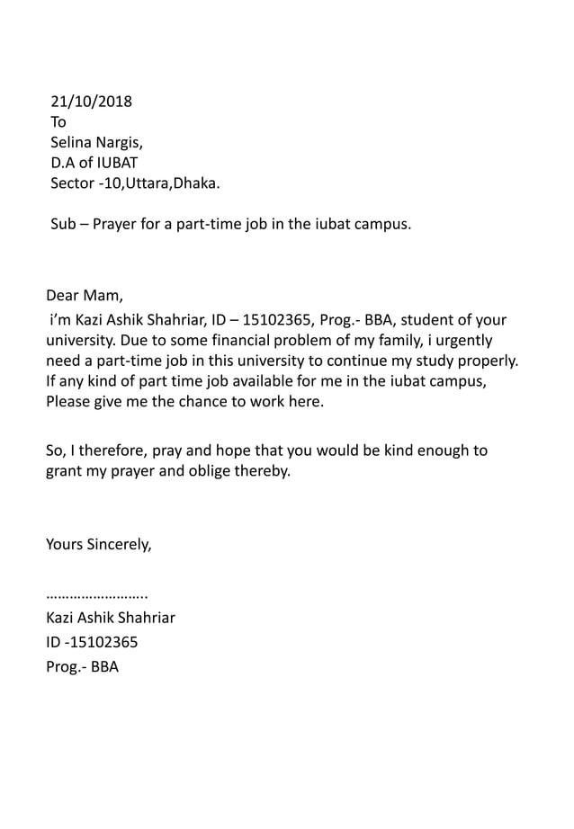 Part Time job application | PPTX