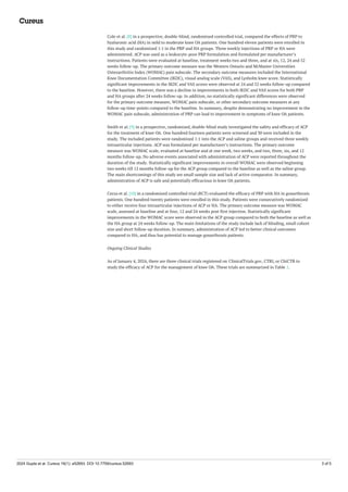 Autologous Conditioned Plasma (ACP) and Osteoarthritis of the Knee: A ...