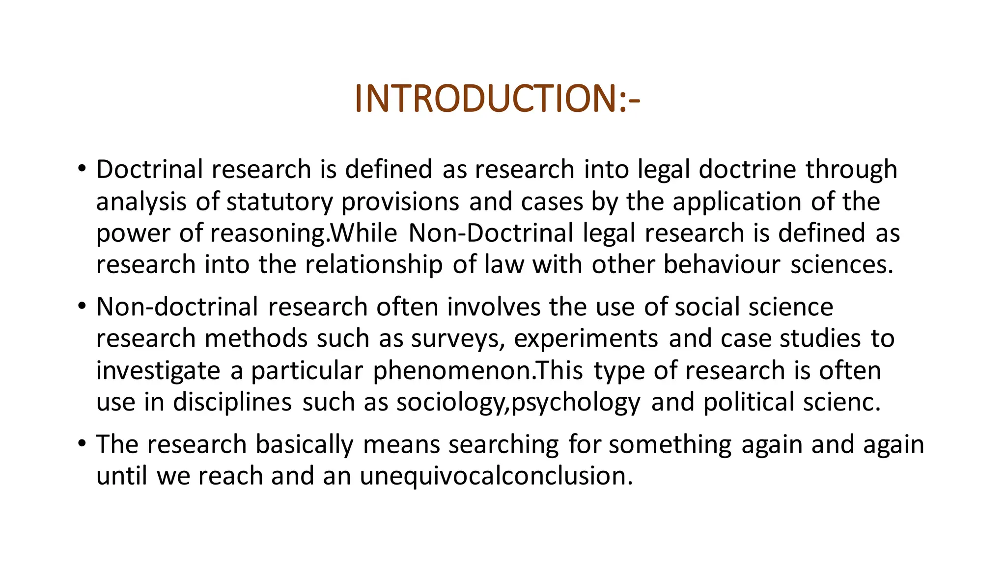 doctrinal and non doctrinal research-research methodology | PDF