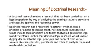 doctrinal and non doctrinal research-research methodology | PDF