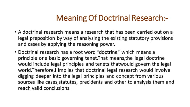 doctrinal and non doctrinal research-research methodology | PDF ...
