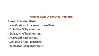 doctrinal and non doctrinal research-research methodology | PDF