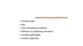 doctrinal and non doctrinal research-research methodology | PDF