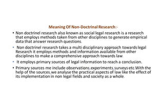 doctrinal and non doctrinal research-research methodology | PDF
