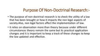 doctrinal and non doctrinal research-research methodology | PDF