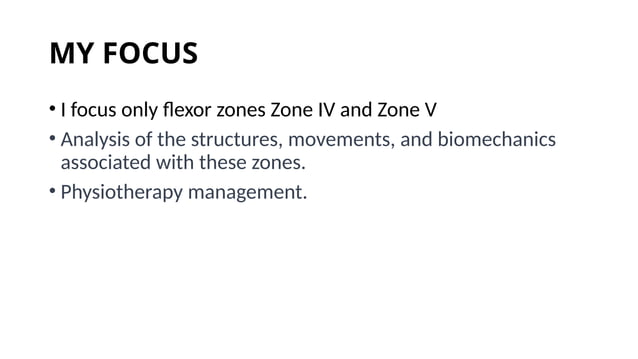 The zones of the hand flexor refer to anatomical areas of the hand ...