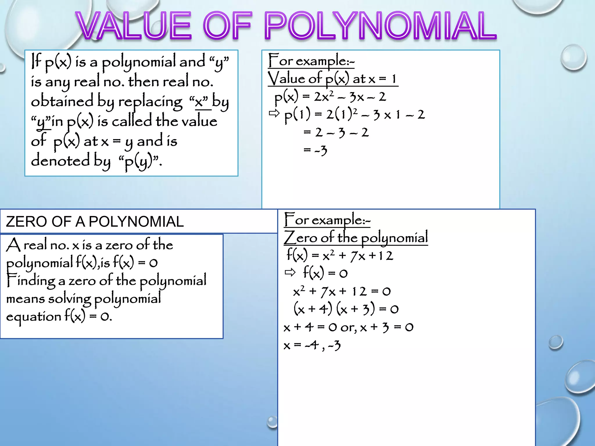 polynomials of class 10th | PPTX