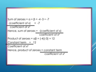 polynomials of class 10th | PPTX