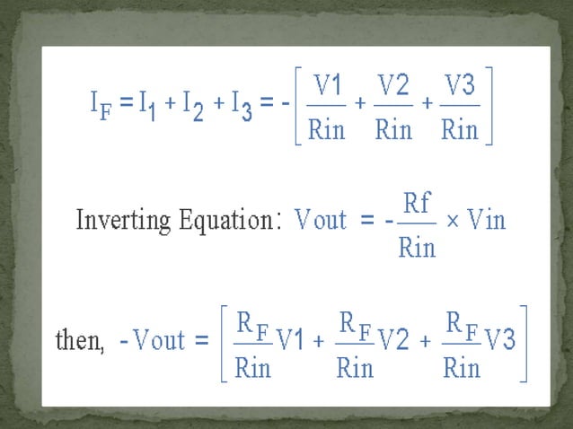 SUMMING AMPLIFIER | PPTX | Computer Networking | Computing