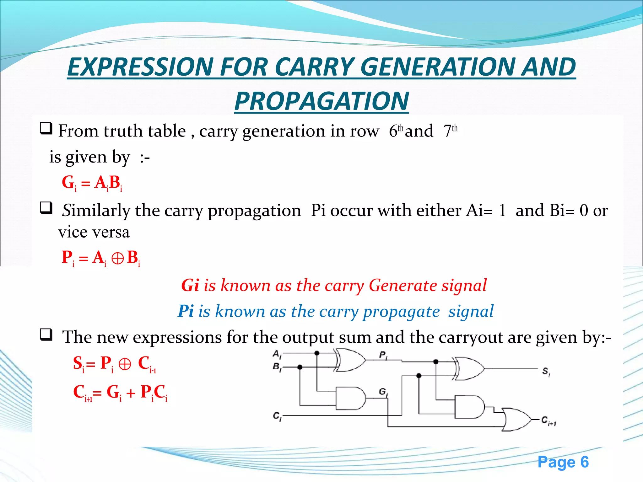 carry look ahead adder | PPT