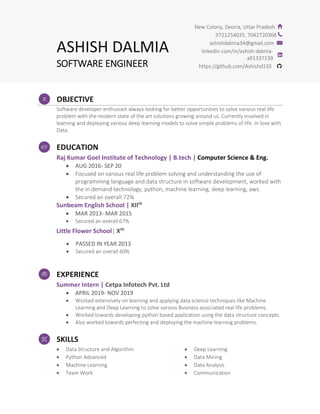 Ashish dalmia sde resume | PDF
