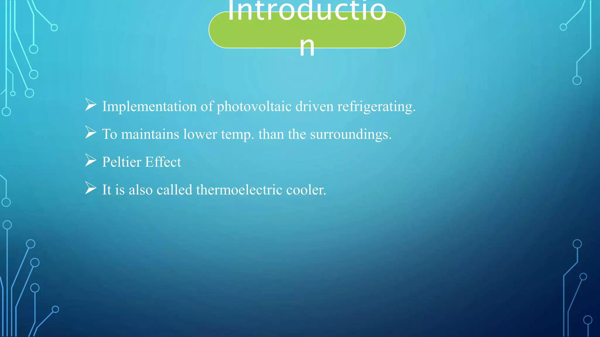 Solar Refrigerator using Peltier Module.pptx