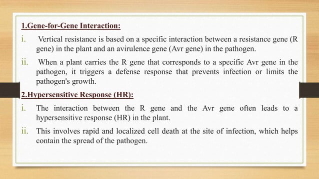 Types and genetic mechanism of resistance to biotic stress-horizontal ...