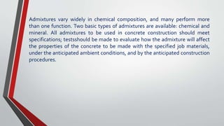 Concrete Admixtures | PPTX