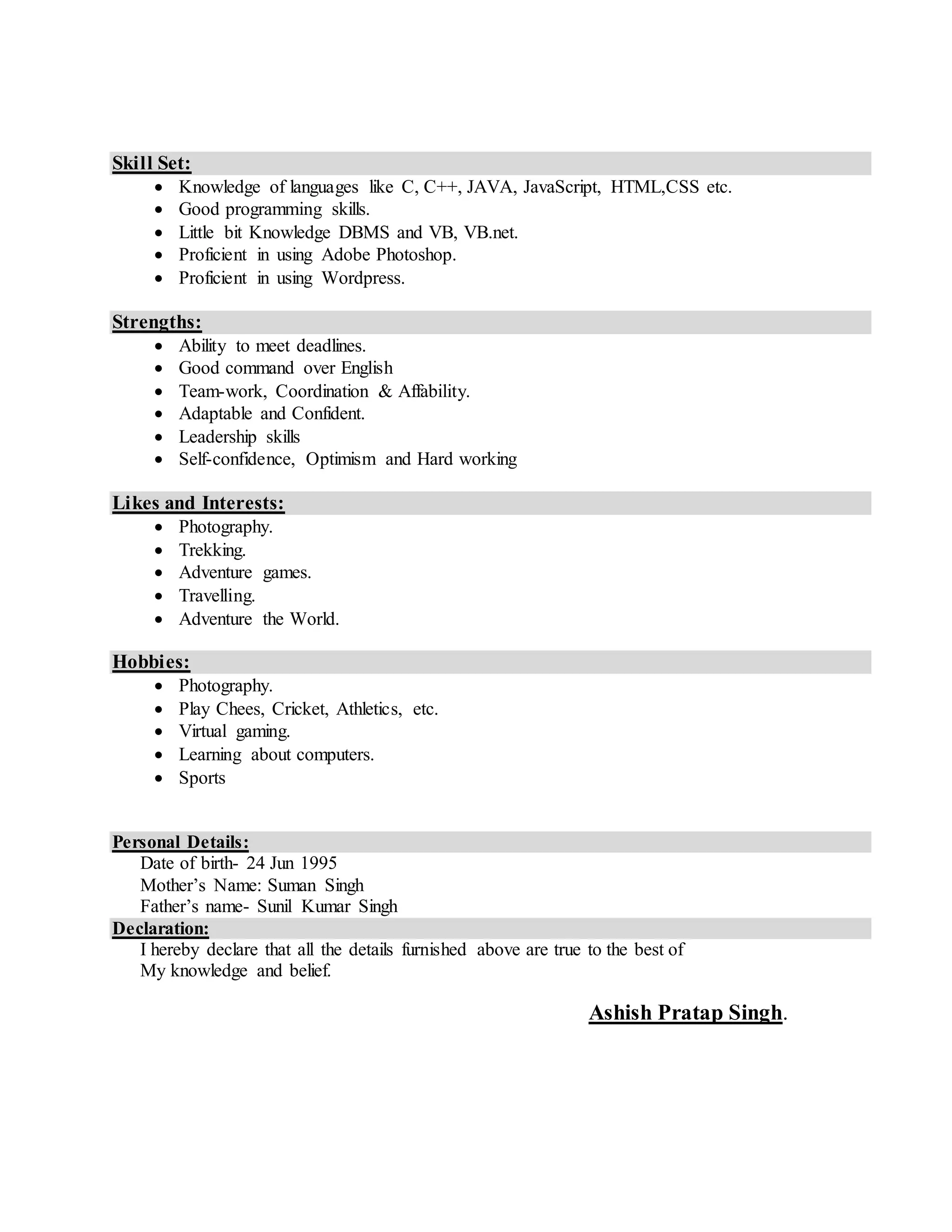 Ashish's resume | DOCX