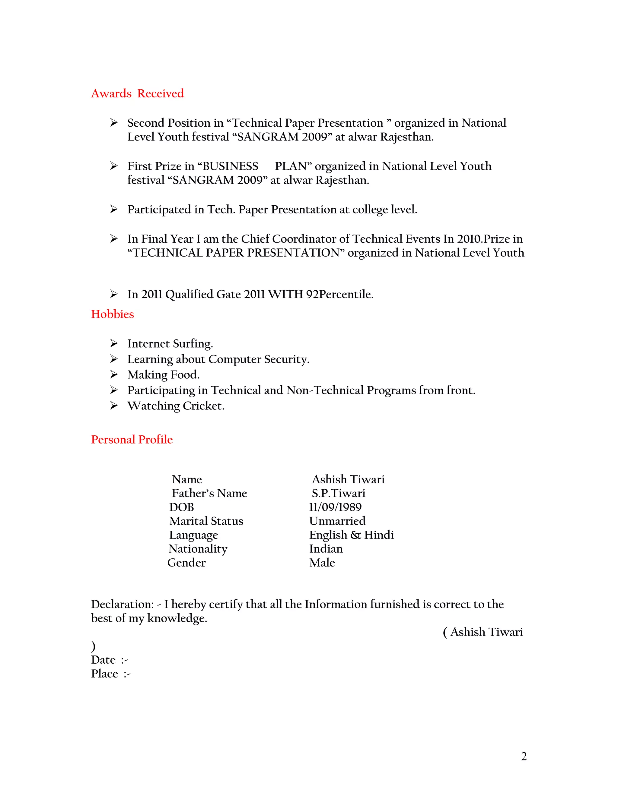 Ashish tech cv2 | DOC