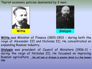 AS History - Industrialisation Under Alex III and Witte | PPT