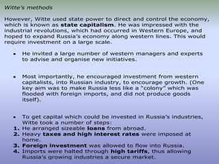 AS History - Industrialisation Under Alex III and Witte | PPT