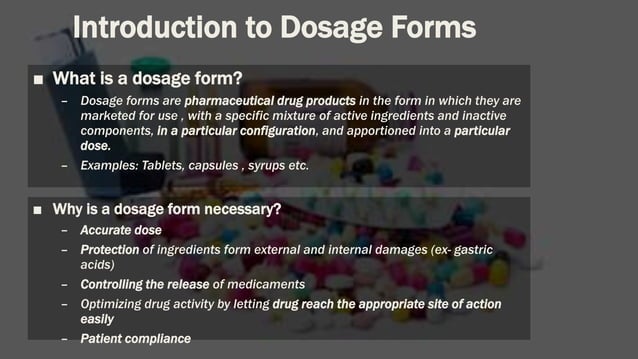 Different Dosage forms and their identification techniques | PPT | Free ...