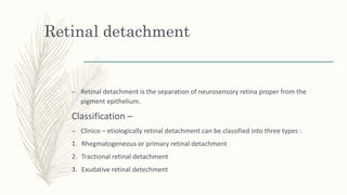 Retina - Congenital anomalies and RD by Ashith Tripathi | PPTX