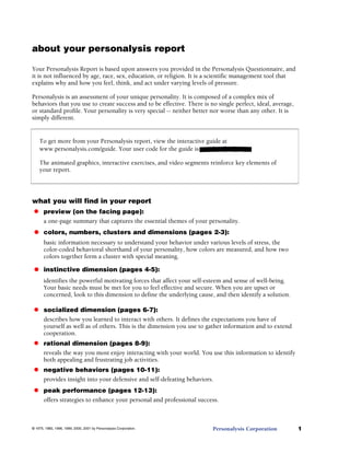 Ashley Asue Personalysis Report | PDF