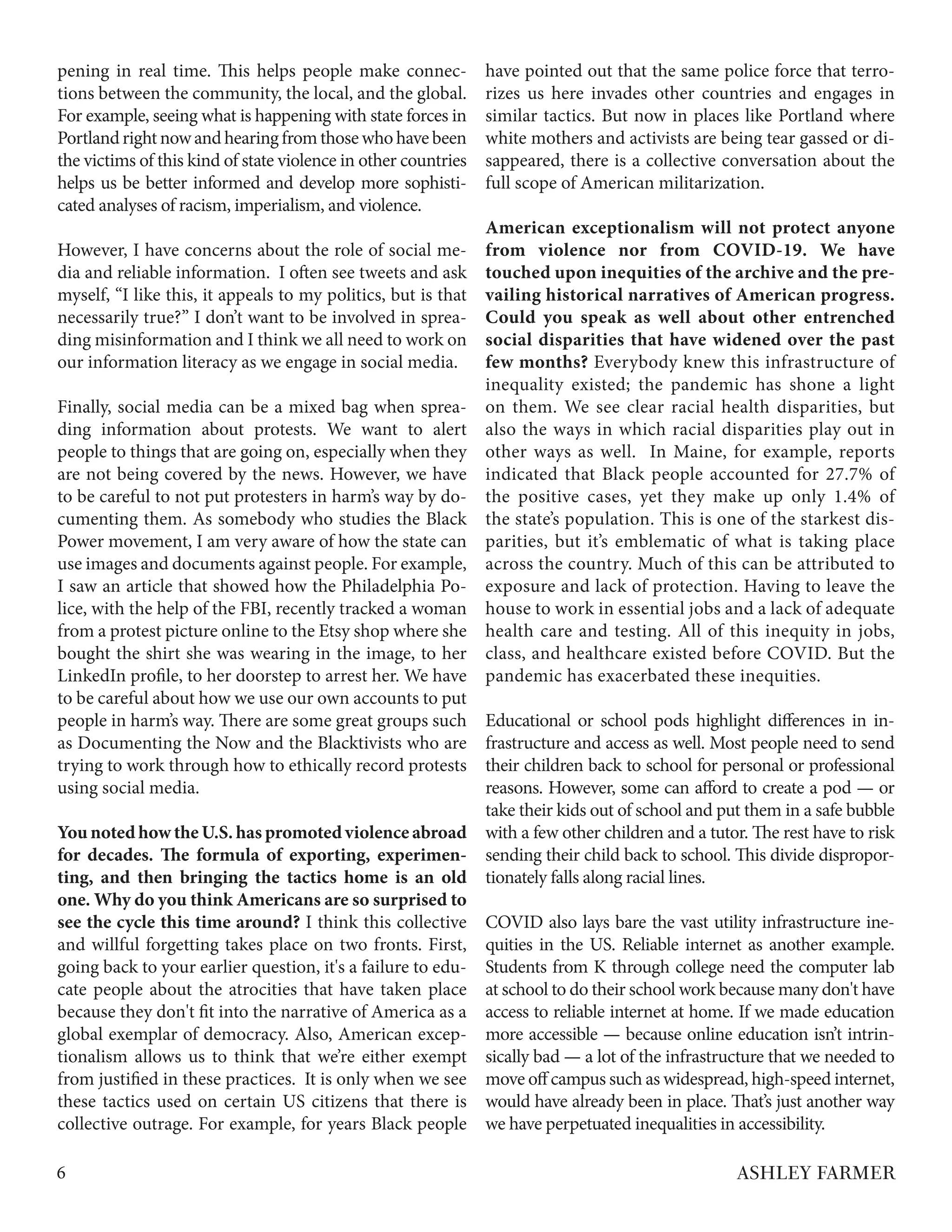 "You Can't Unknow:" A Conversation with Ashley Farmer on Inequality and ...