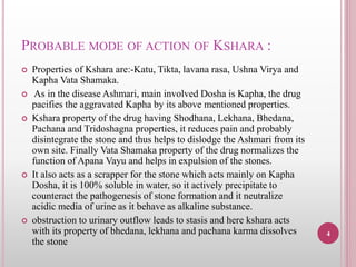 Kshara and shastra karma in the management of ashmari | PPT