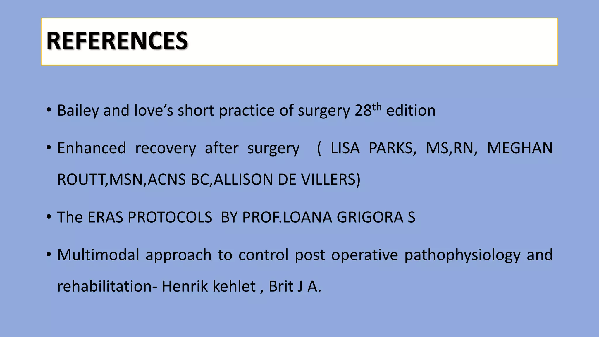 ERAS( Enhanced Recovery After Surgery) | PPTX