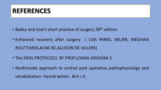 ERAS( Enhanced Recovery After Surgery) | PPTX | Physical Therapy | Wellness