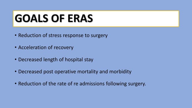 ERAS( Enhanced Recovery After Surgery) | PPTX | Physical Therapy | Wellness
