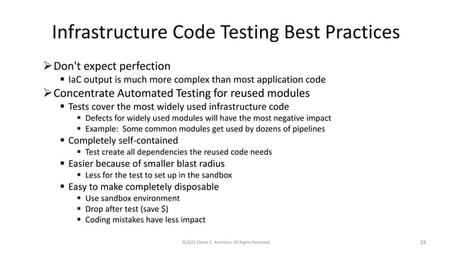 Tactics for Testing DevOps Infrastructure Code | PPT