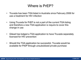 Pre-Exposure Prophylaxis (PrEP): Regulatory Issues | PPTX