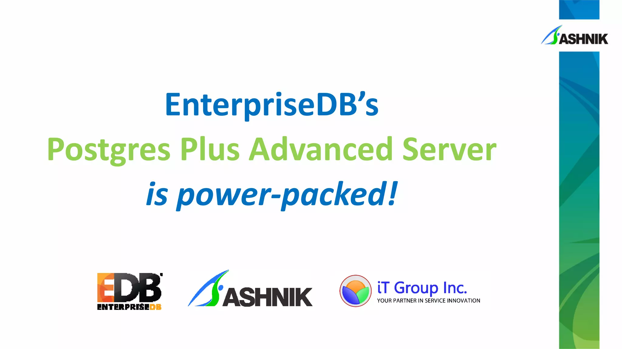 Enterprise PostgreSQL - EDB's answer to conventional Databases | PDF