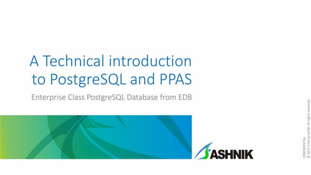 Ashnik Enterprisedb Postgresql A Real Alternative To Oracle Pdf Databases Computer