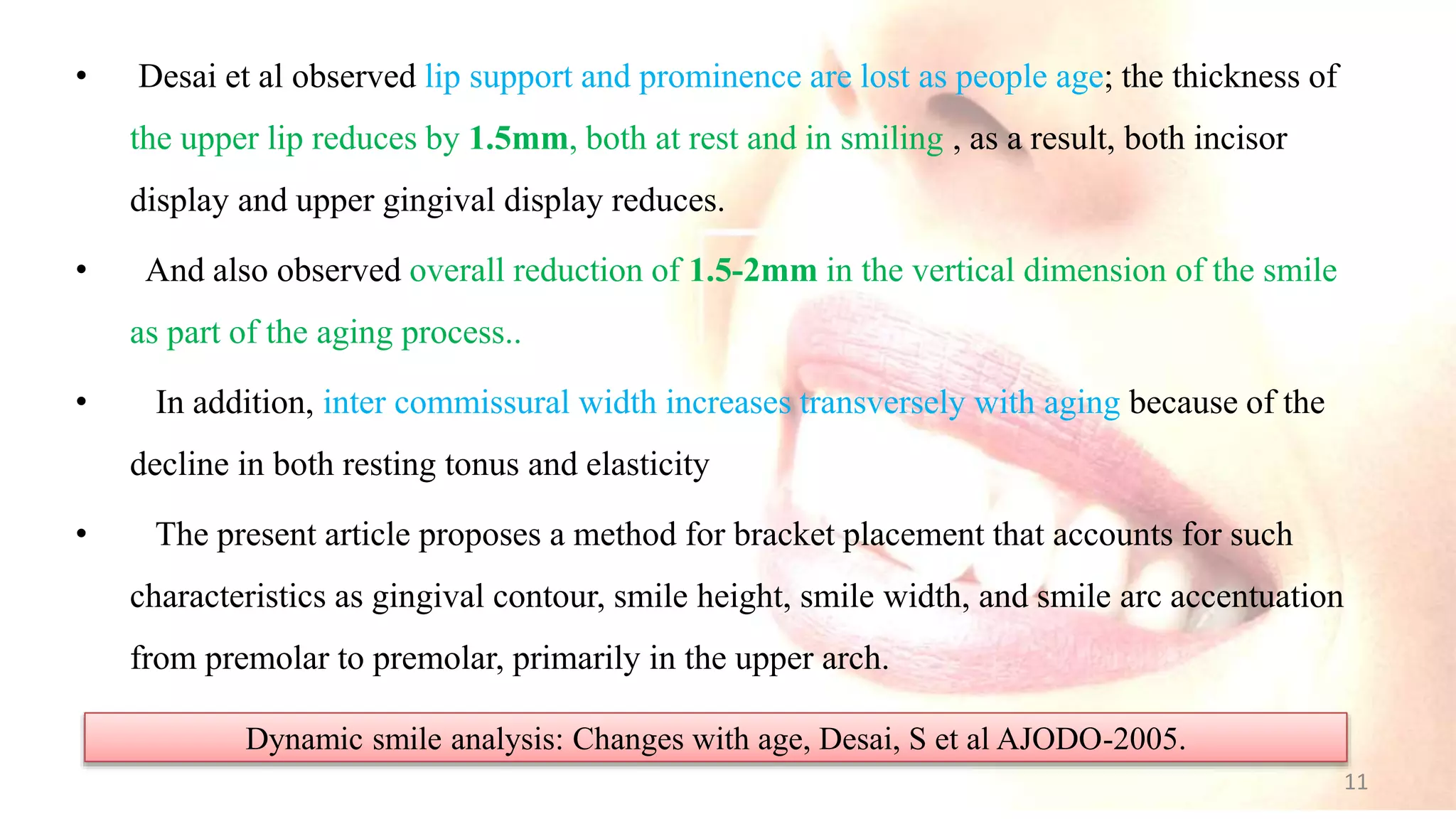 Bracket placement based on smile esthetics | PPTX