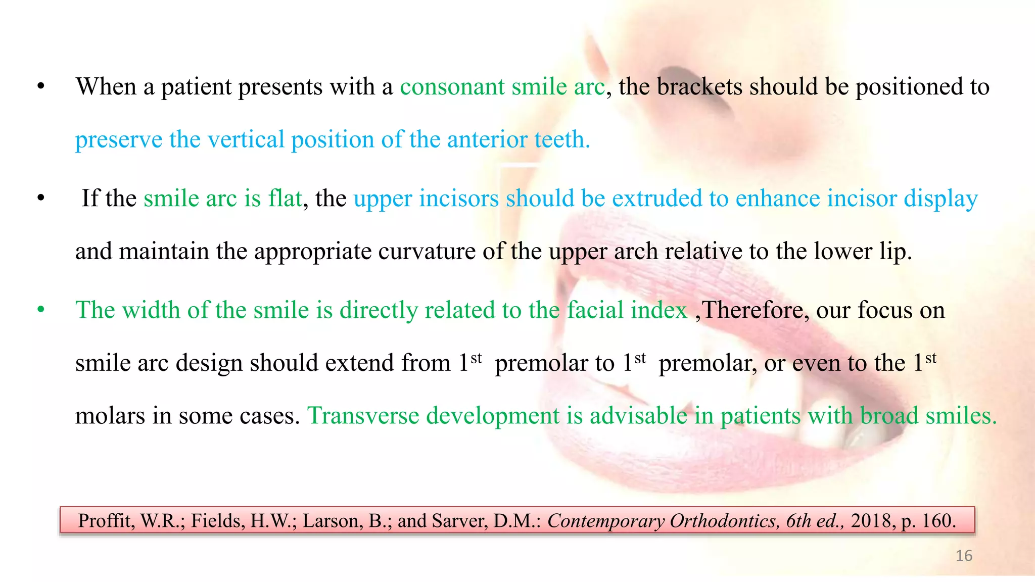 Bracket placement based on smile esthetics | PPTX