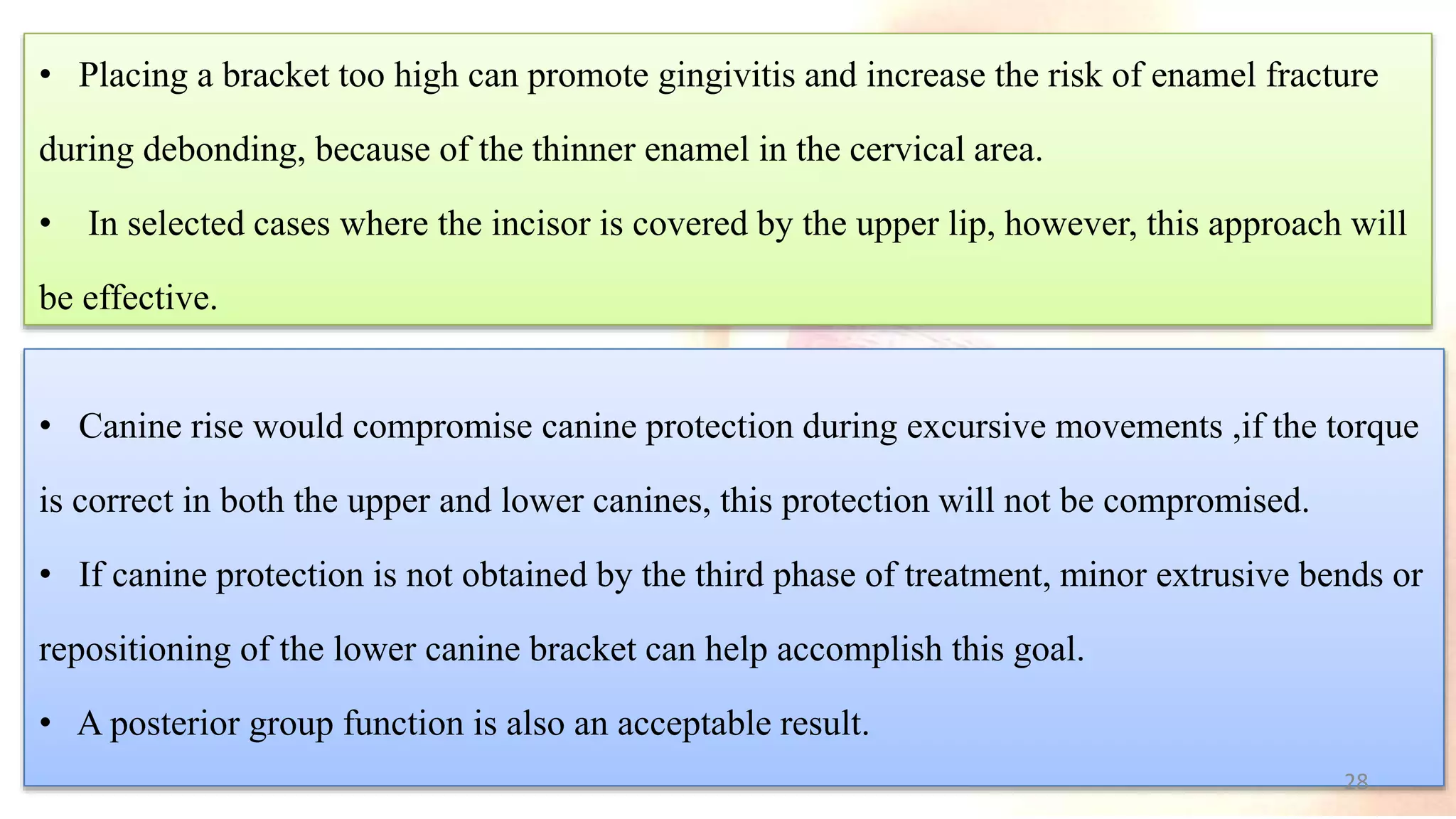 Bracket placement based on smile esthetics | PPTX