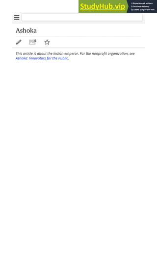 Ashoka .Pdf Ancient India . History . Mauryan Asoka | PDF