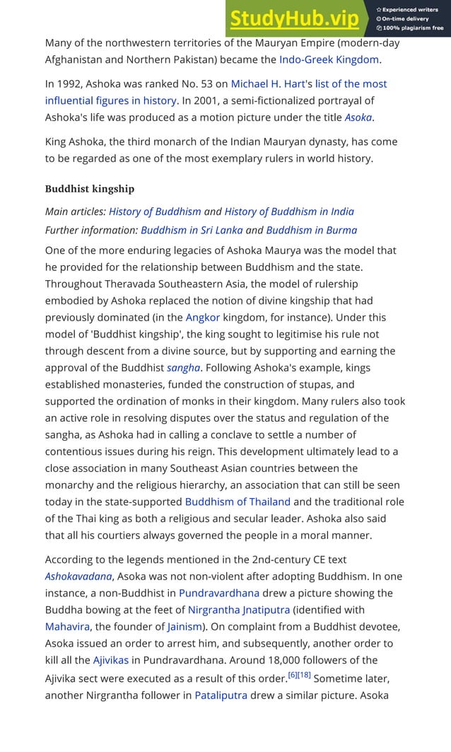 Ashoka .Pdf Ancient India . History . Mauryan Asoka | PDF