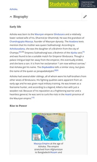 Ashoka .Pdf Ancient India . History . Mauryan Asoka | PDF