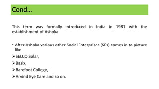 Ashoka - One among the Top 5 Social Enterpirses | PDF