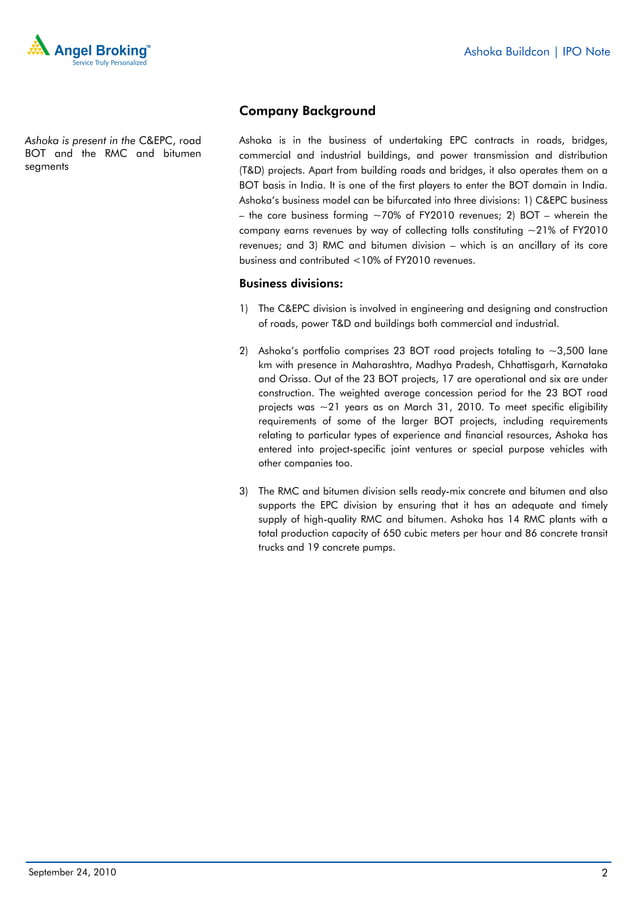 Ashoka Buildcon IPO note | PDF