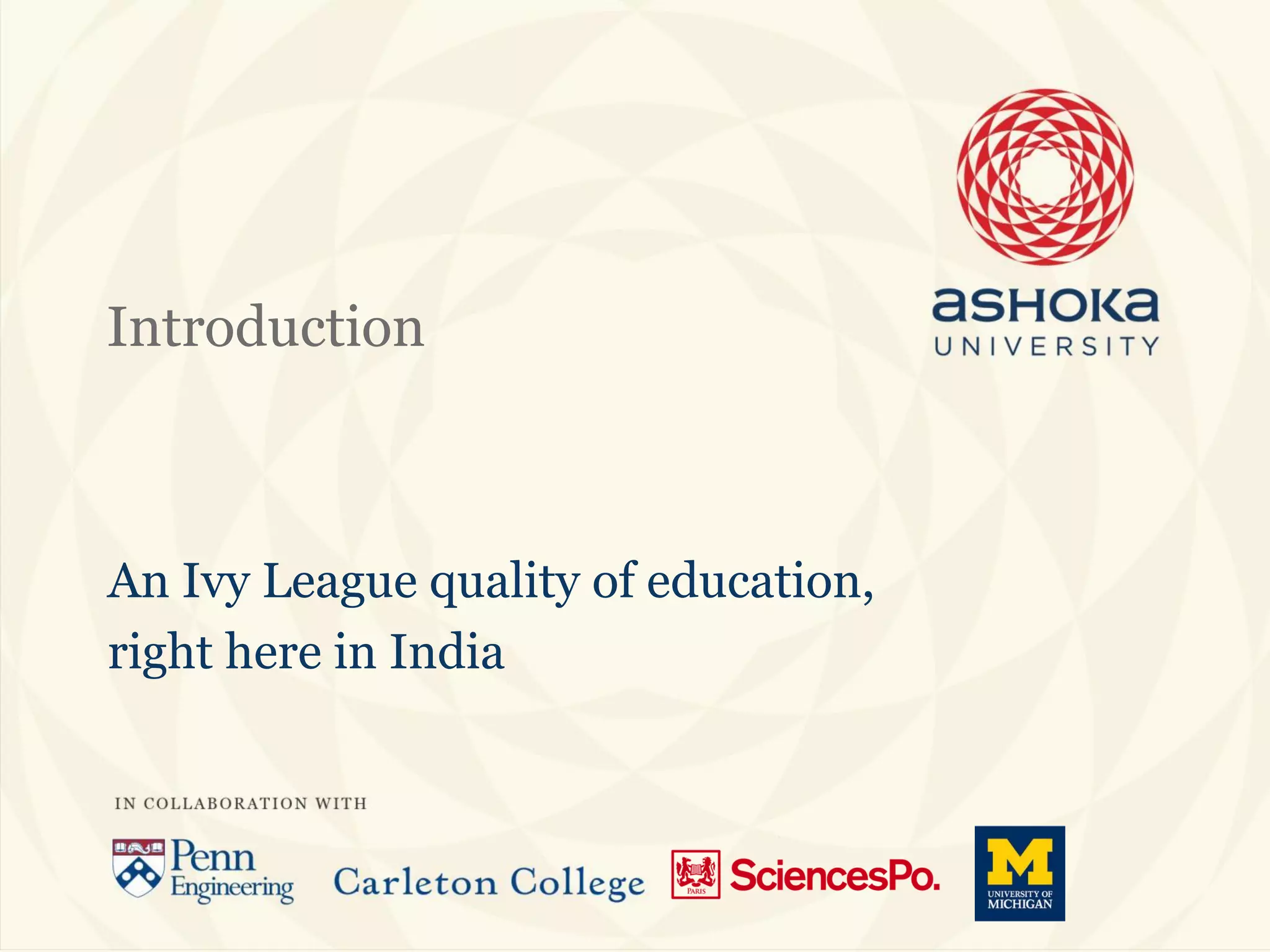 Ashoka University Introduction | PPTX