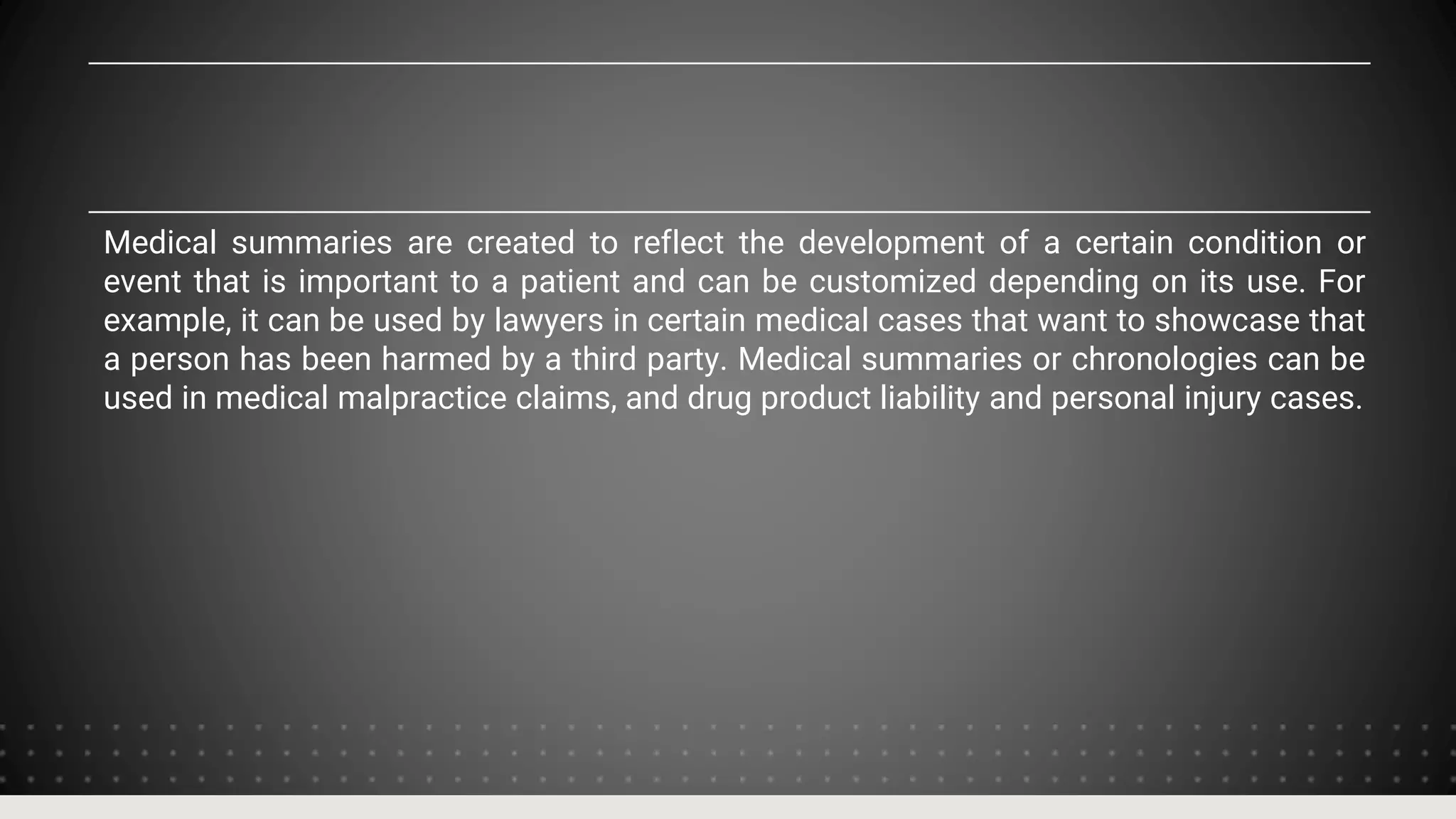 Medical Summaries Uses | PPTX