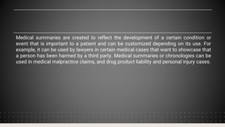 Medical Summaries Uses | PPT