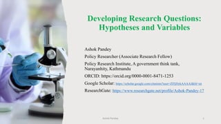 Research Hypothesis and Variables | PPTX